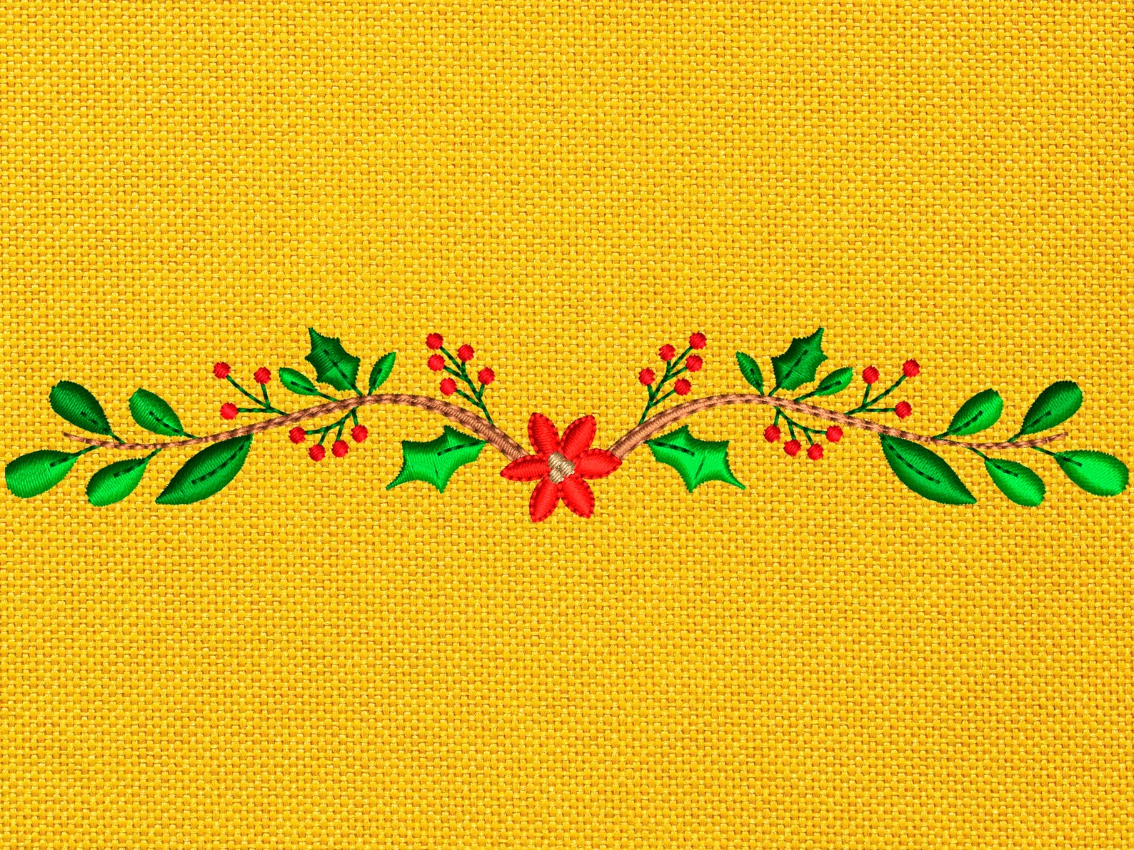 Christmas Border Machine Embroidery Design Holly Frame | Etsy