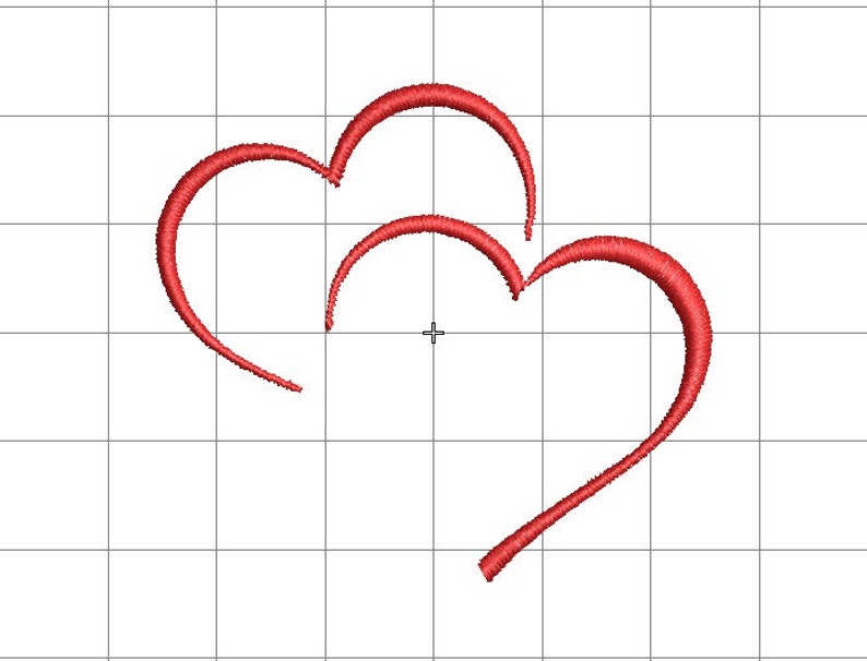 Double Heart Embroidery Design, Two Hearts Machine Embroidery Pattern 5 ...