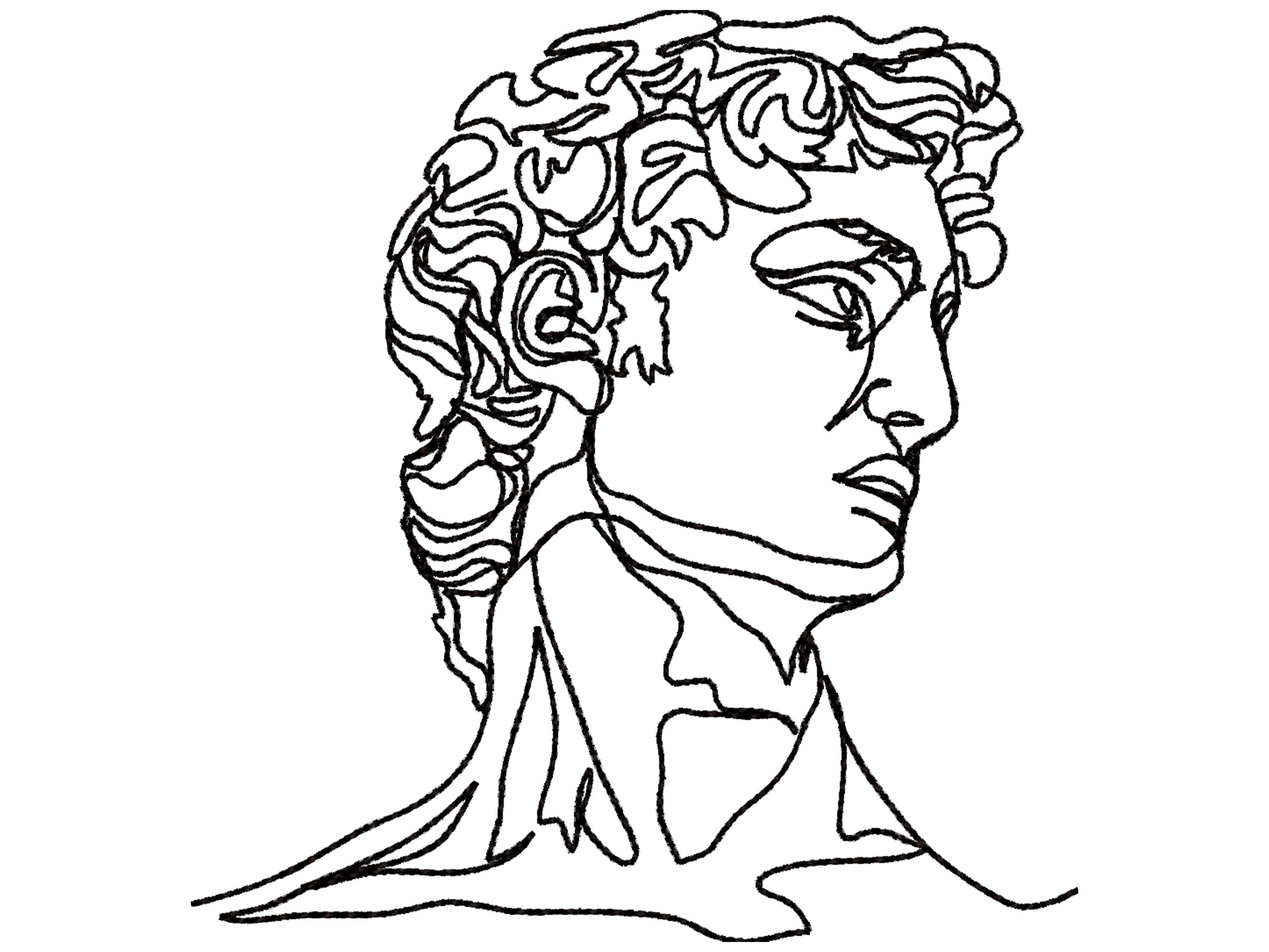 Michelangelo's David Greek Statue One Line Machine - Etsy
