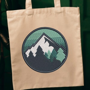 Mountain Machine Embroidery Design | Outdoor Adventure Patch Pattern ...