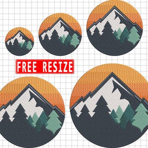 Mountain Machine Embroidery Design | Outdoor Adventure Patch Pattern ...