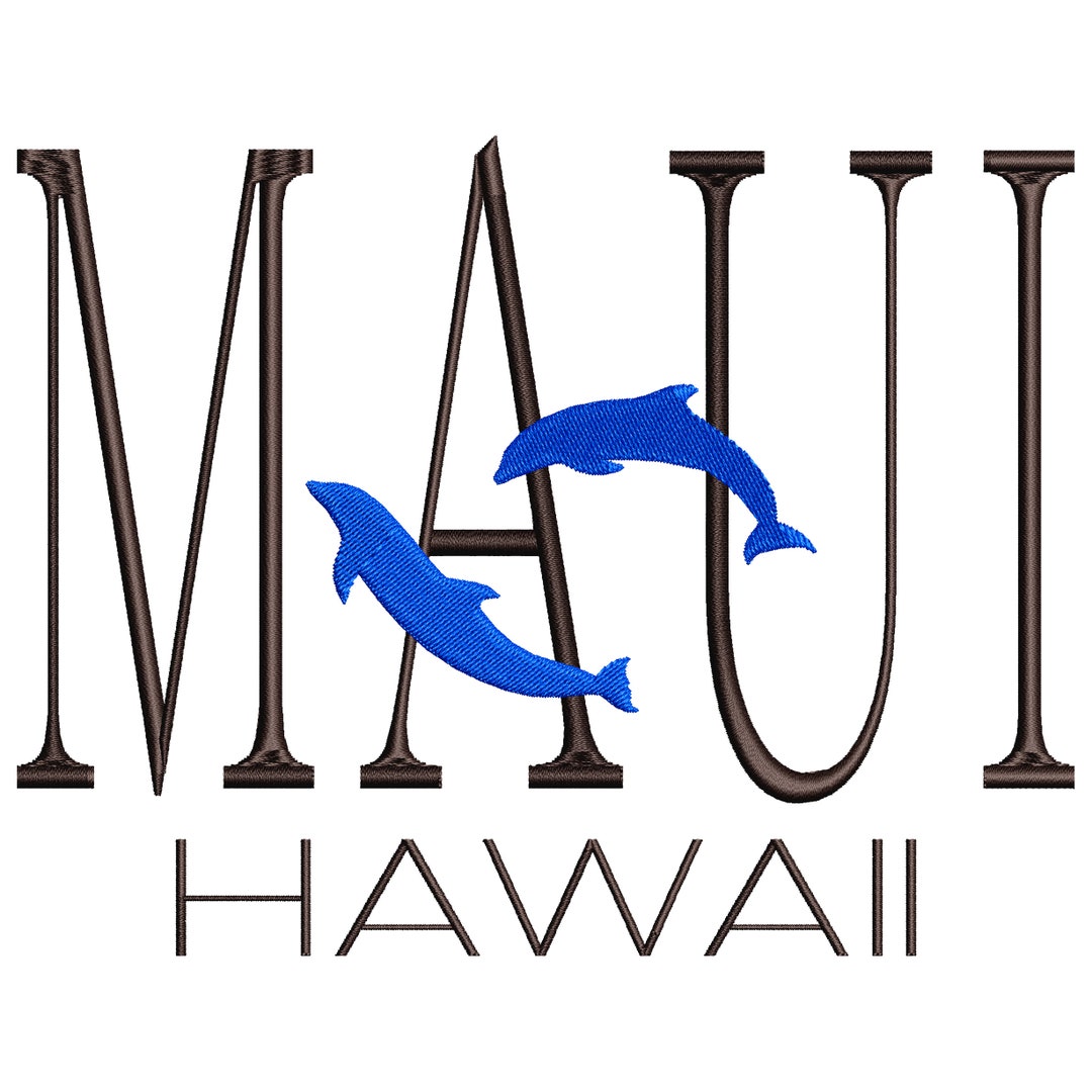 Maui Hawaii Dolphin Machine Embroidery Design, 6 Size INSTANT DOWNLOAD ...