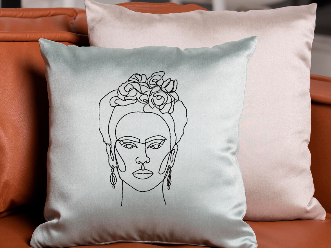 Frida Machine Embroidery Design Minimalist Embroidery File 6 - Etsy