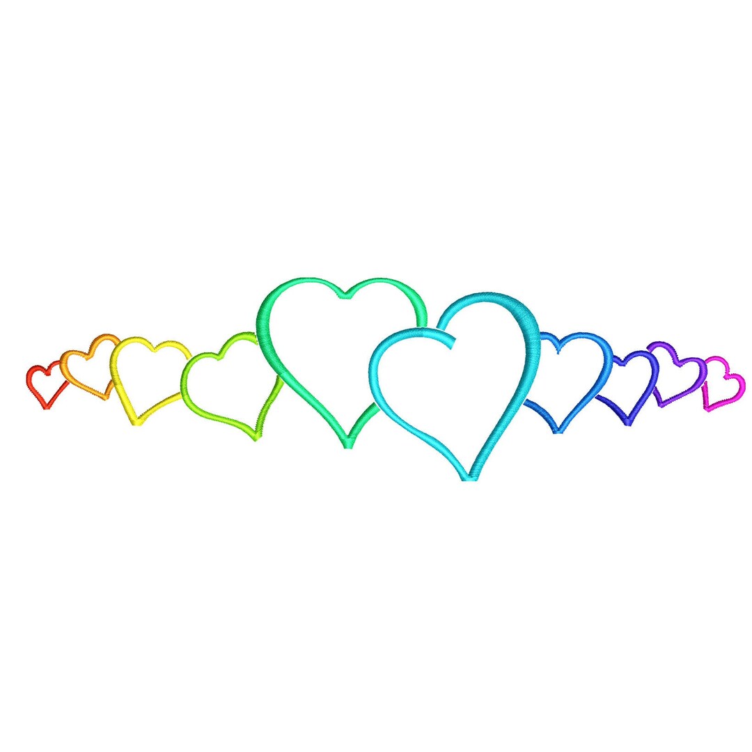 Heart Border Machine Embroidery Design, Love Embroidery Files 5 Size ...