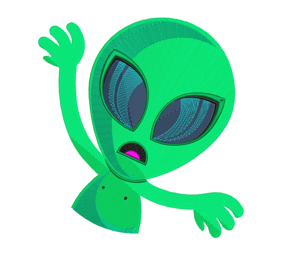 Alien Embroidery Design, Extraterrestrial Embroidery Pattern, Sci-fi ...