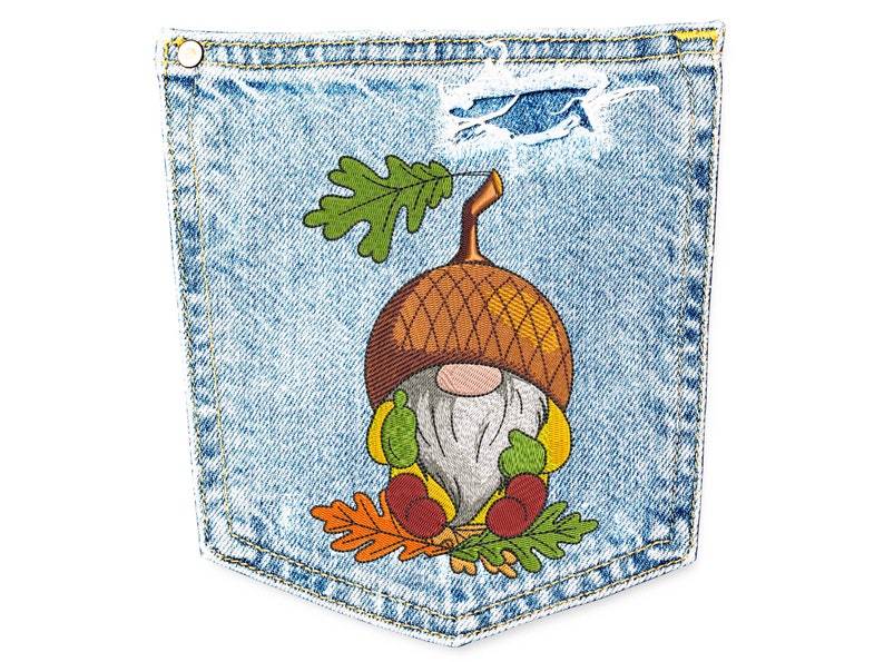 Acorn Gnome Embroidery Design Fall Gnome Embroidery Pattern - Etsy