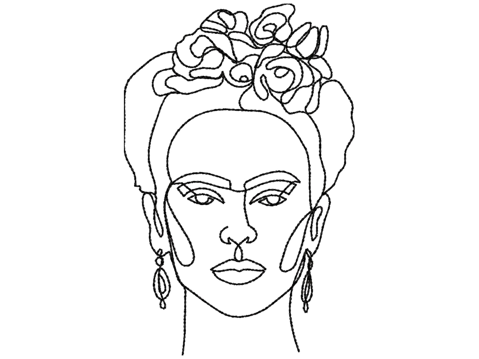 Frida Machine Embroidery Design Minimalist Embroidery File 6 - Etsy
