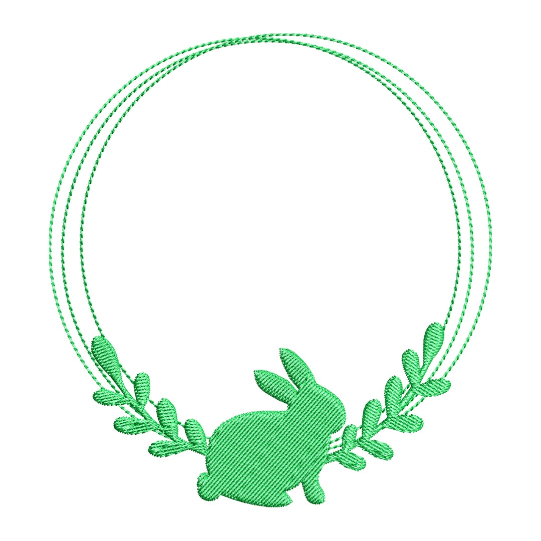 Bunny Frame Wreath Machine Embroidery Design, Monogram Frame Embroidery ...