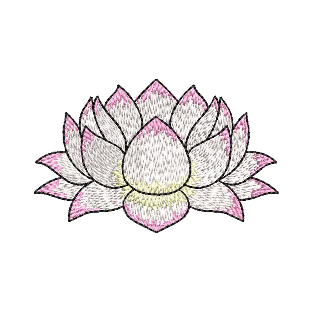 Mini Lotus Flower Machine Embroidery Design, Tiny Water Lily Embroidery ...