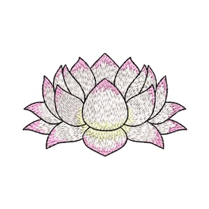 Mini Lotus Flower Machine Embroidery Design, Tiny Water Lily Embroidery ...