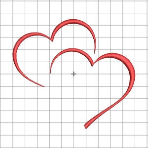 Double Heart Embroidery Design, Two Hearts Machine Embroidery Pattern 5 ...