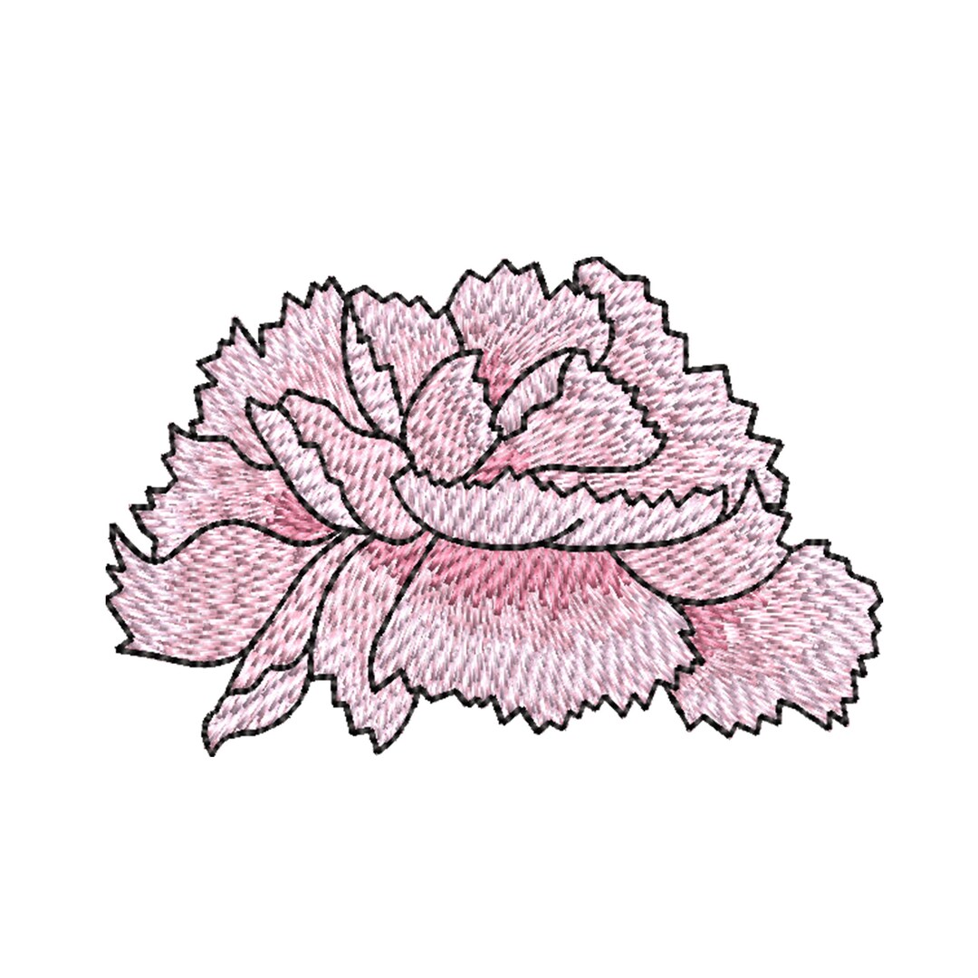 Mini Carnation Flower Machine Embroidery Design, Elegant Floral ...
