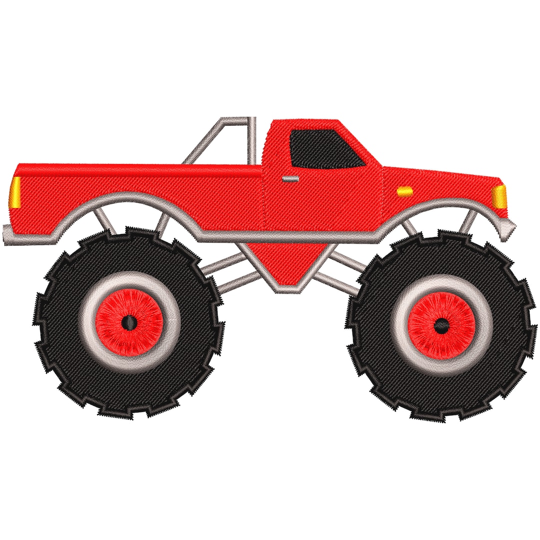 Monster Truck Machine Embroidery Design, Off-road Big Wheels Embroidery ...