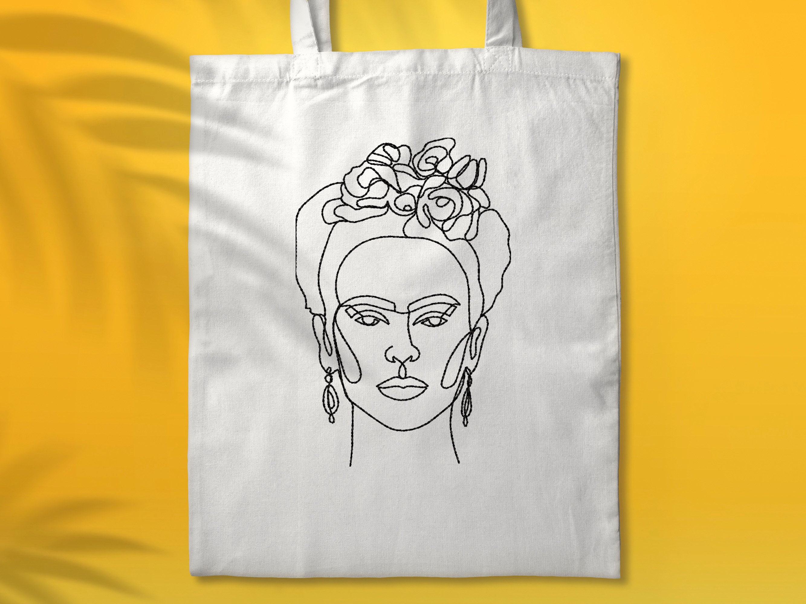 Frida Machine Embroidery Design Minimalist Embroidery File 6 - Etsy