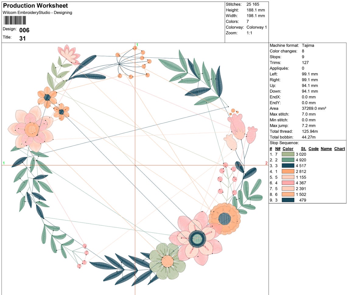 Frame Flowers Machine Embroidery Design Flower Wreath - Etsy