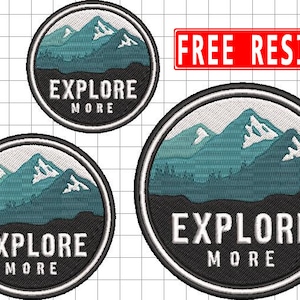 Mountain Patch Machine Embroidery Design, Outdoor Adventure Patch ...