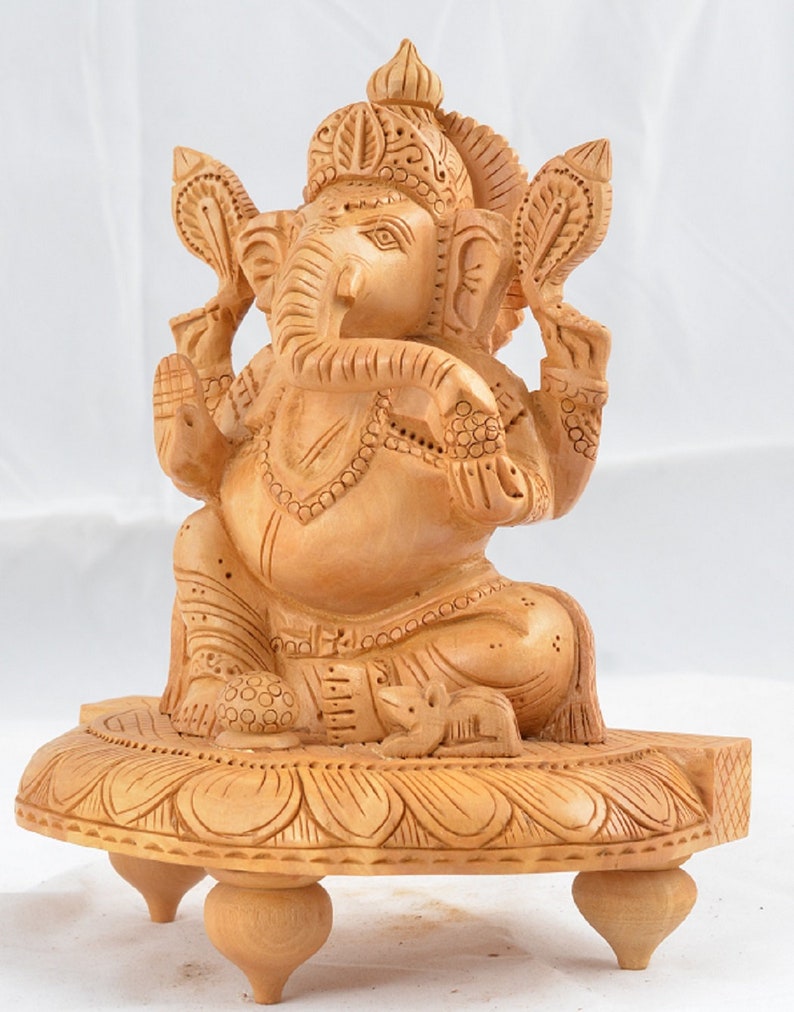 Lord Ganesha Idol/ Wooden Ganesha Statue/ Decorative and | Etsy