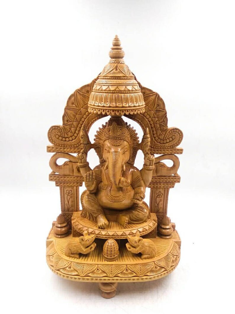 1 Piece of Wooden Ganesha Unique Ganesha lord Ganesha Ganesha Idol ...