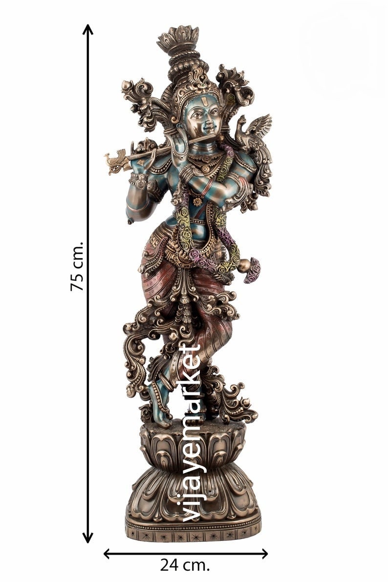 30 Krishna Statue vintage Big size Bonded Bronze Lord | Etsy