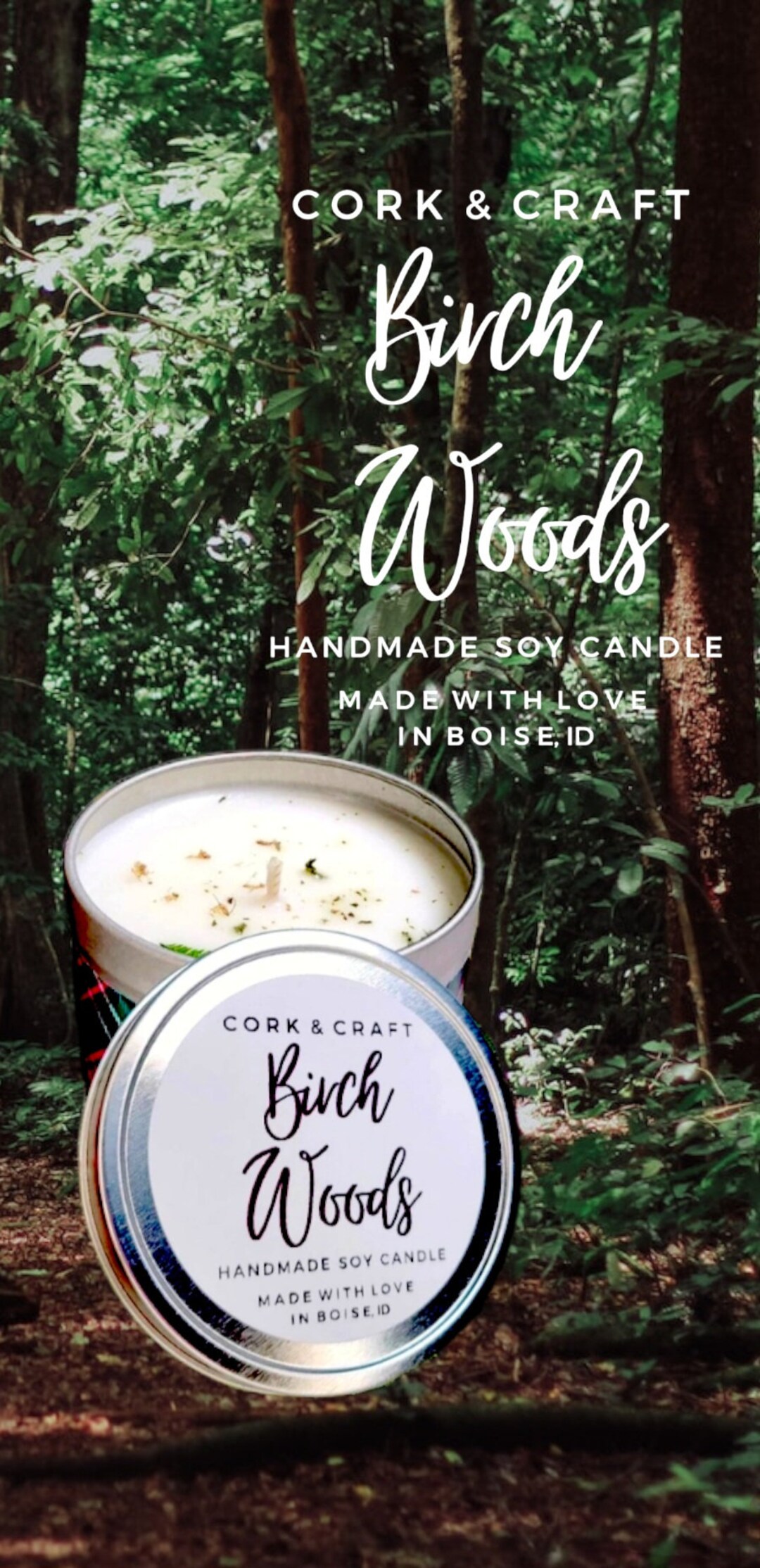 Birch Woods Candle Crackling Birch Candle Organic Soy Wax - Etsy