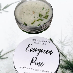 Pine Soy Candle, Holiday Candles, Seasonal Scented Aroma, Crackling Wood Wick Candle, Pine ...