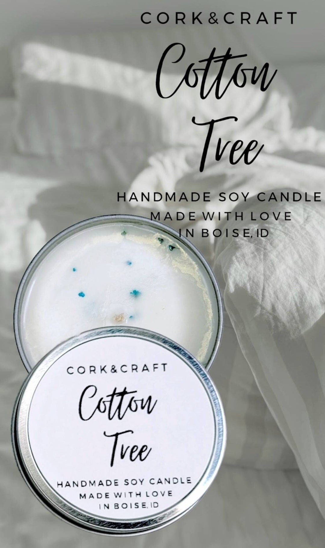 Fresh Cotton Candle, Clean Candle, Laundry Scented Candle, Cleaning ...