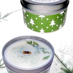 Pine Soy Candle, Holiday Candles, Seasonal Scented Aroma, Crackling Wood Wick Candle, Pine ...