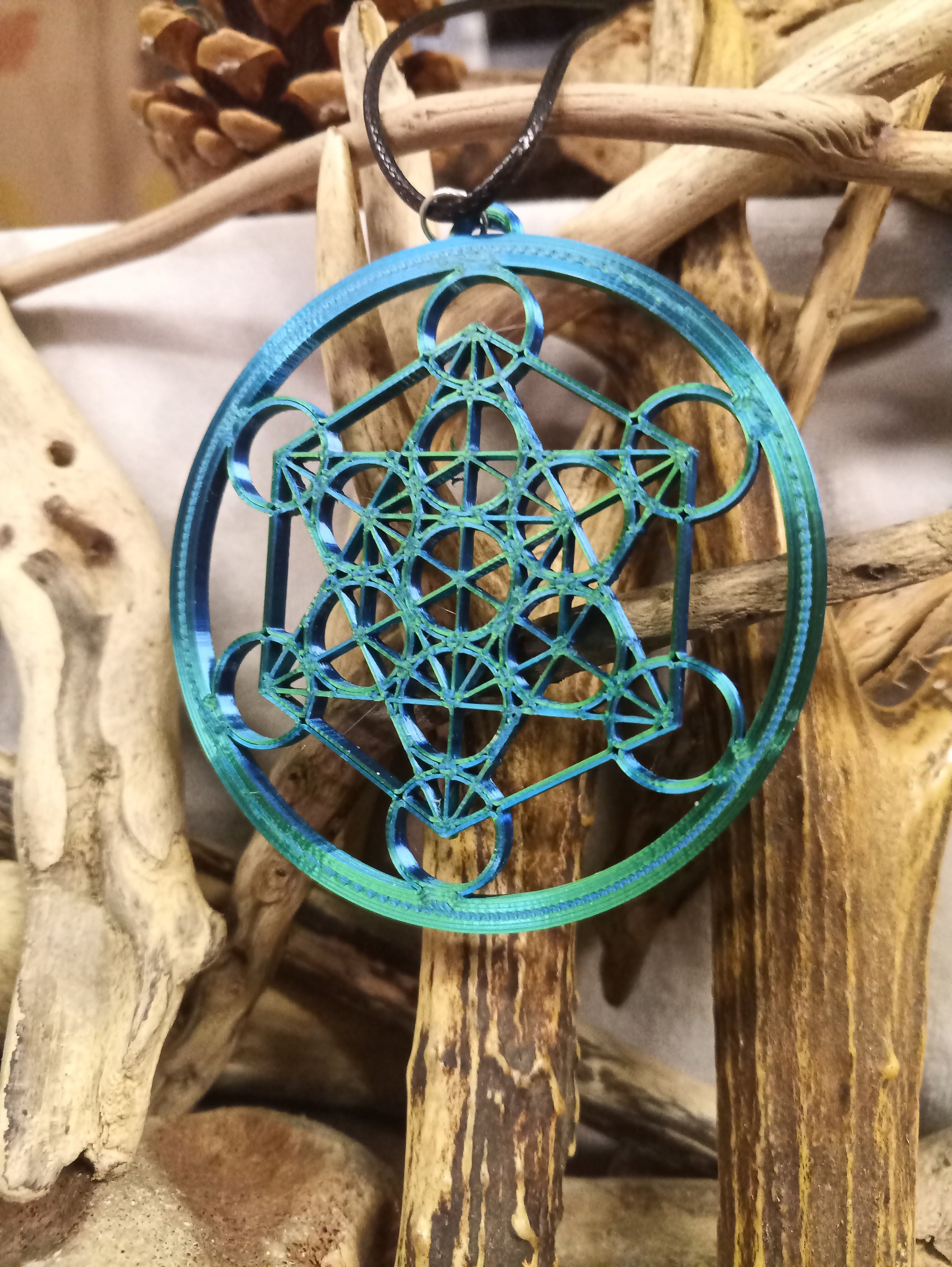 3D Printed Pendant Metatron's Cube Geometric Design Jewellery - Etsy