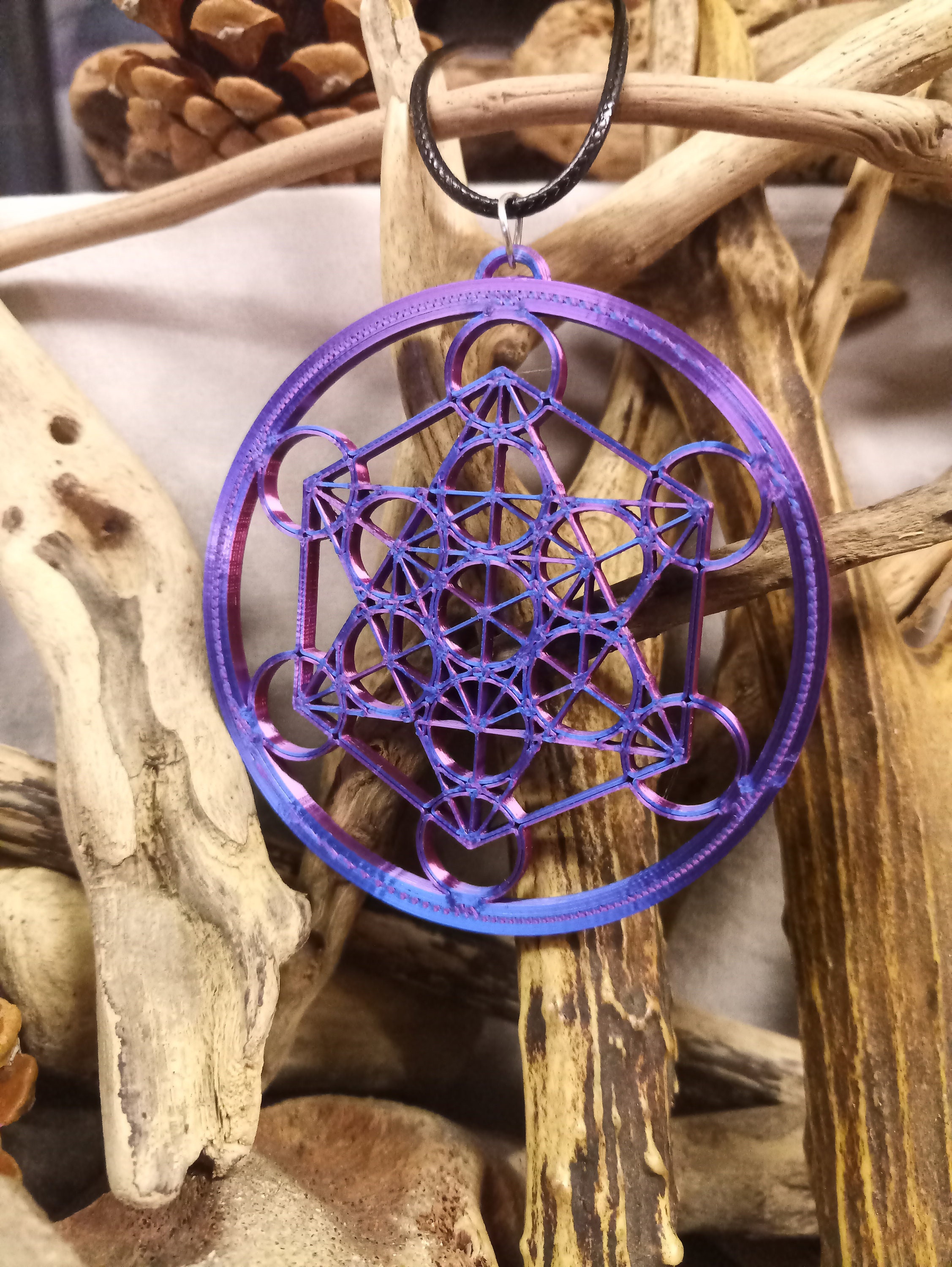 3D Printed Pendant Metatron's Cube Geometric Design Jewellery - Etsy