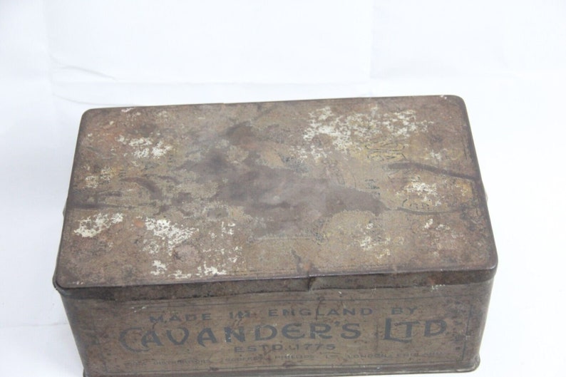 1940's Rare Cavender's Medium Navy Cut Cigarettes Tin Box Vintage Litho ...