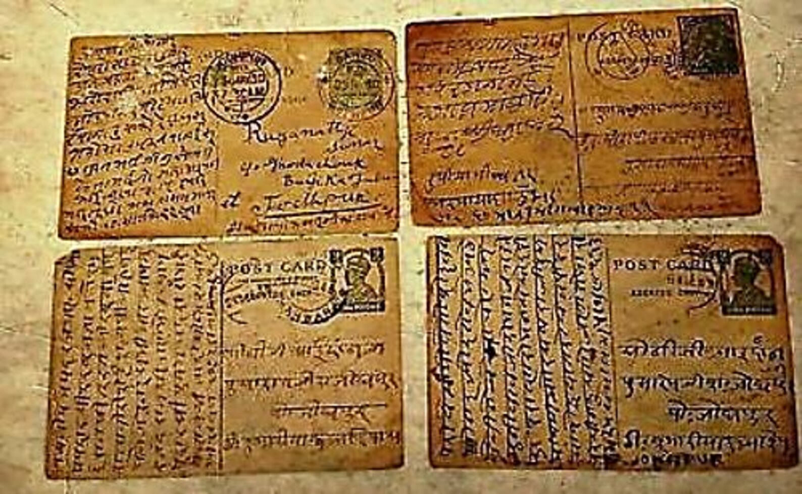 Vintage 1900s Handwritten Postcards Set, Original British India ...