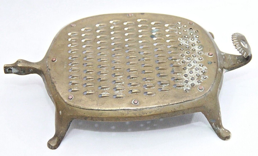 Old Vintage Handmade Brass Tortoise Shape Grater Coconut Scraper Made ...