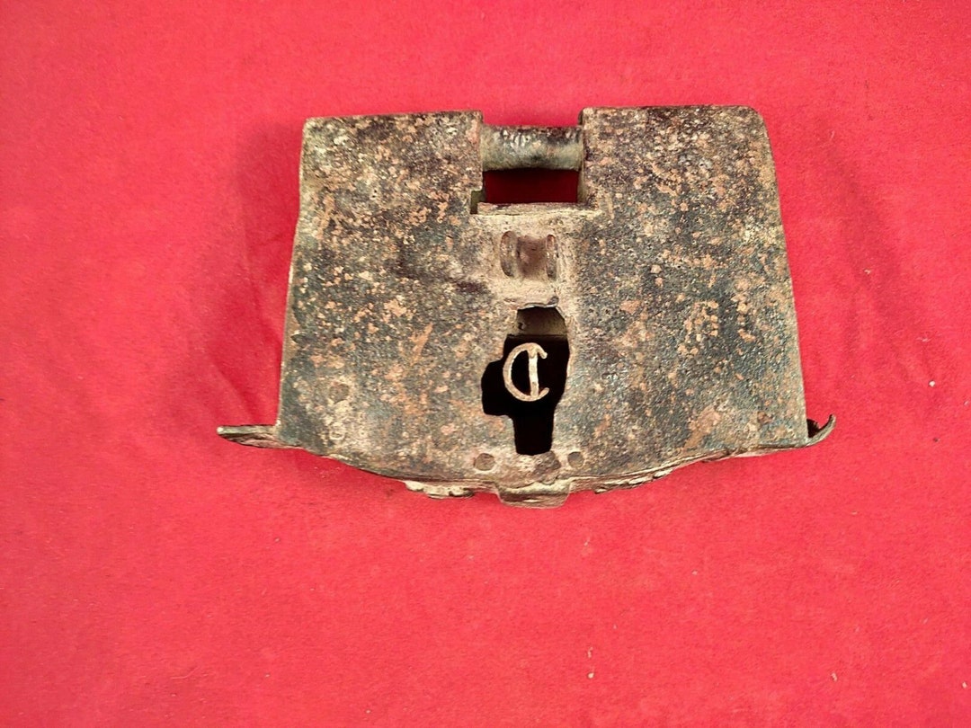 Collectible Large Antique Iron Lock Without Key Vintage Padlock Heavy ...