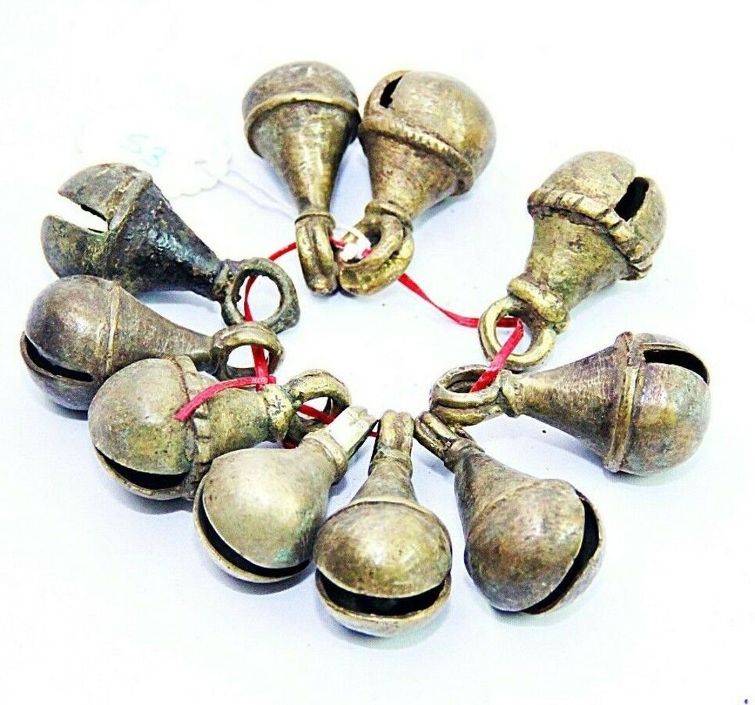 10 Pcs Vintage Jingle Crotal Bells Sleigh Bells Heavy Duty Brass Home ...