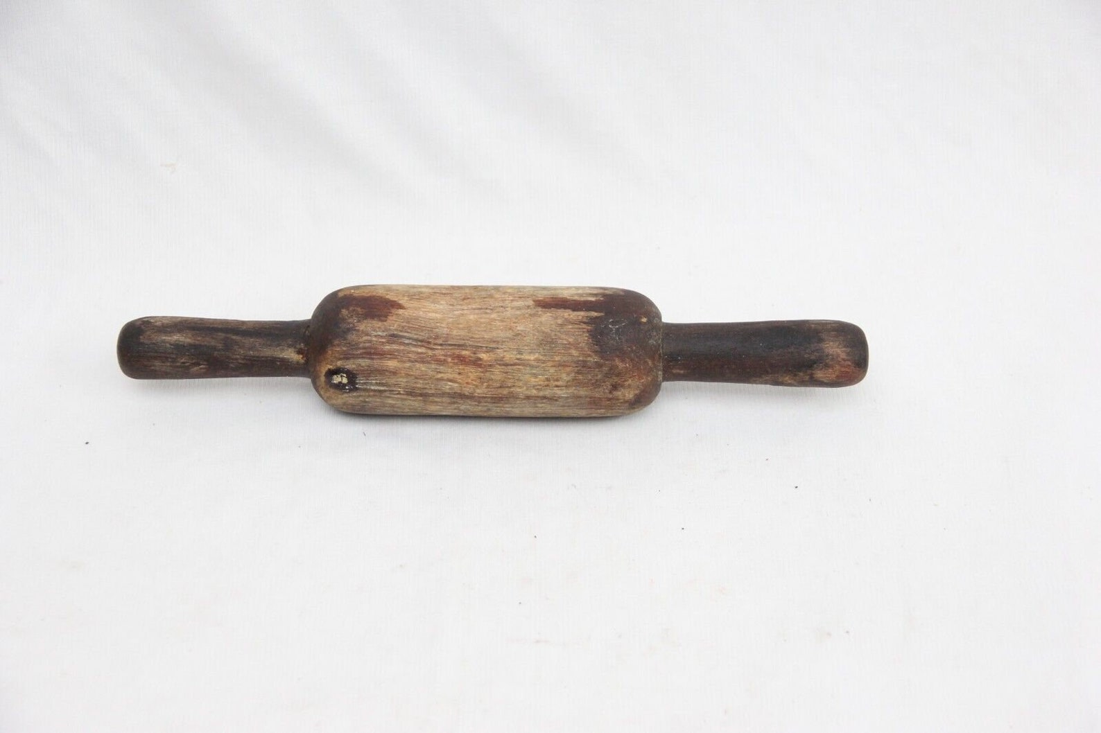 Old Antique Wooden Painted Chapati Rolling Pin Belan Velan Kitchen Tool ...