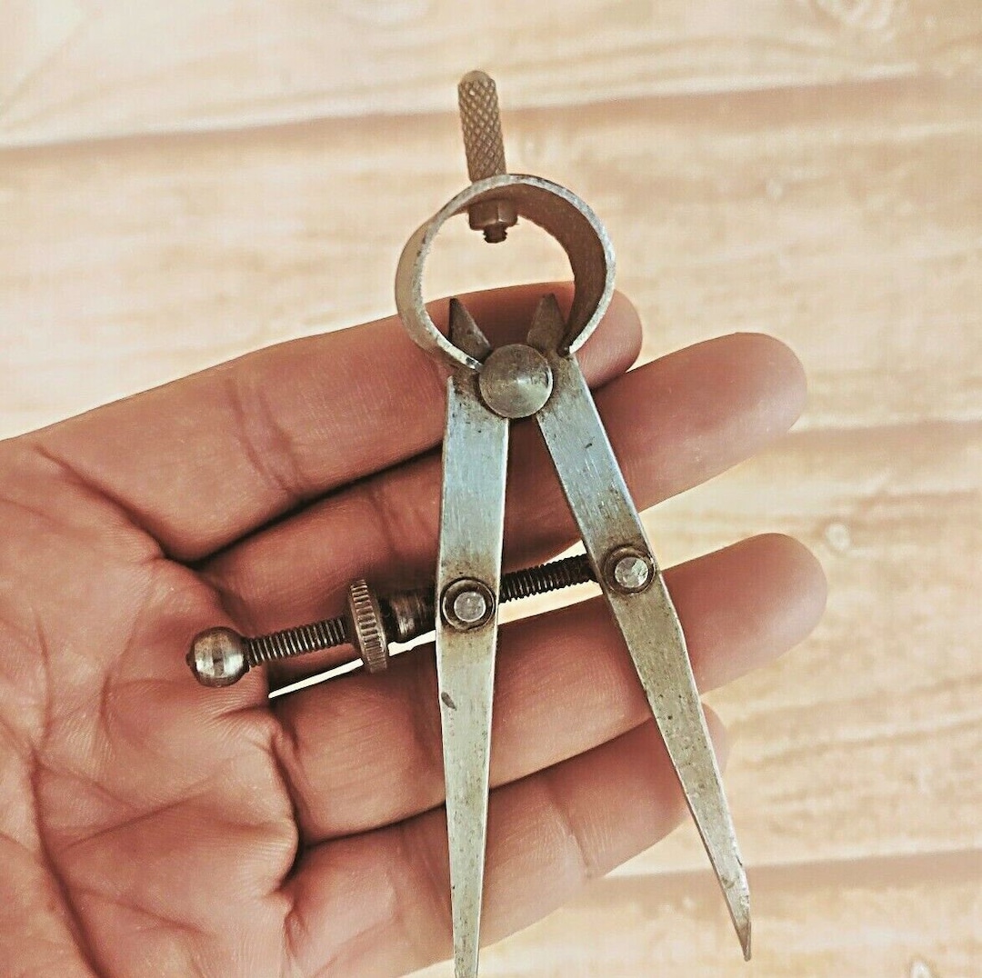Vintage Iron Compass, Divider Instrument, Retro Iron Tool for Maps and ...