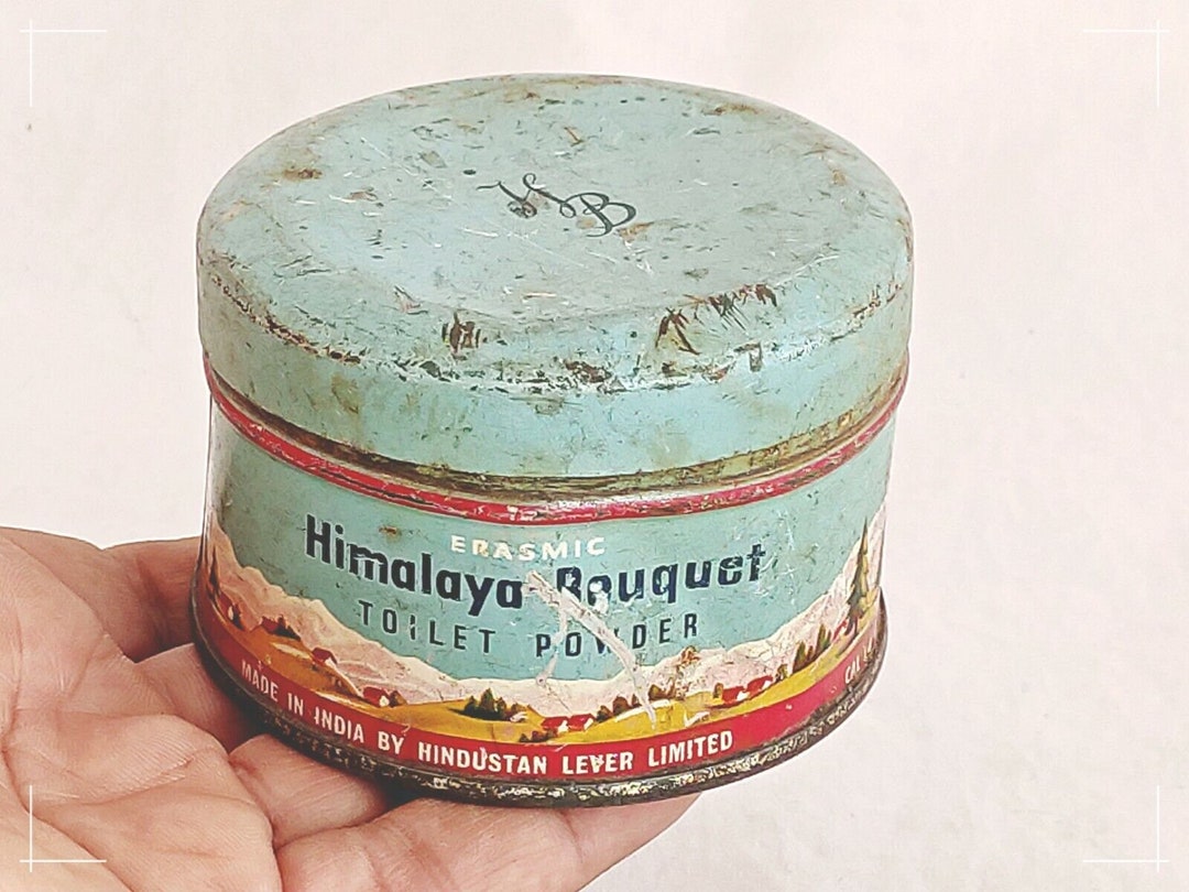 1970's Old Vintage Round Tin Box Himalaya Toilet Powder Collectible ...