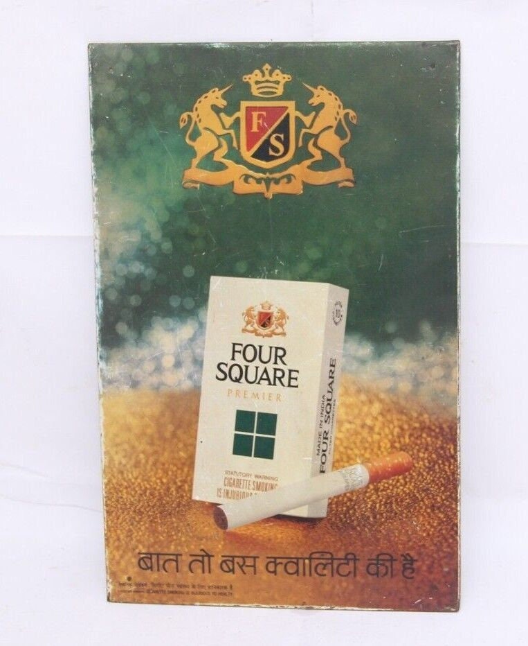 Old Vintage Premier Four Square Filter Cigarettes Litho Tin Sign ...