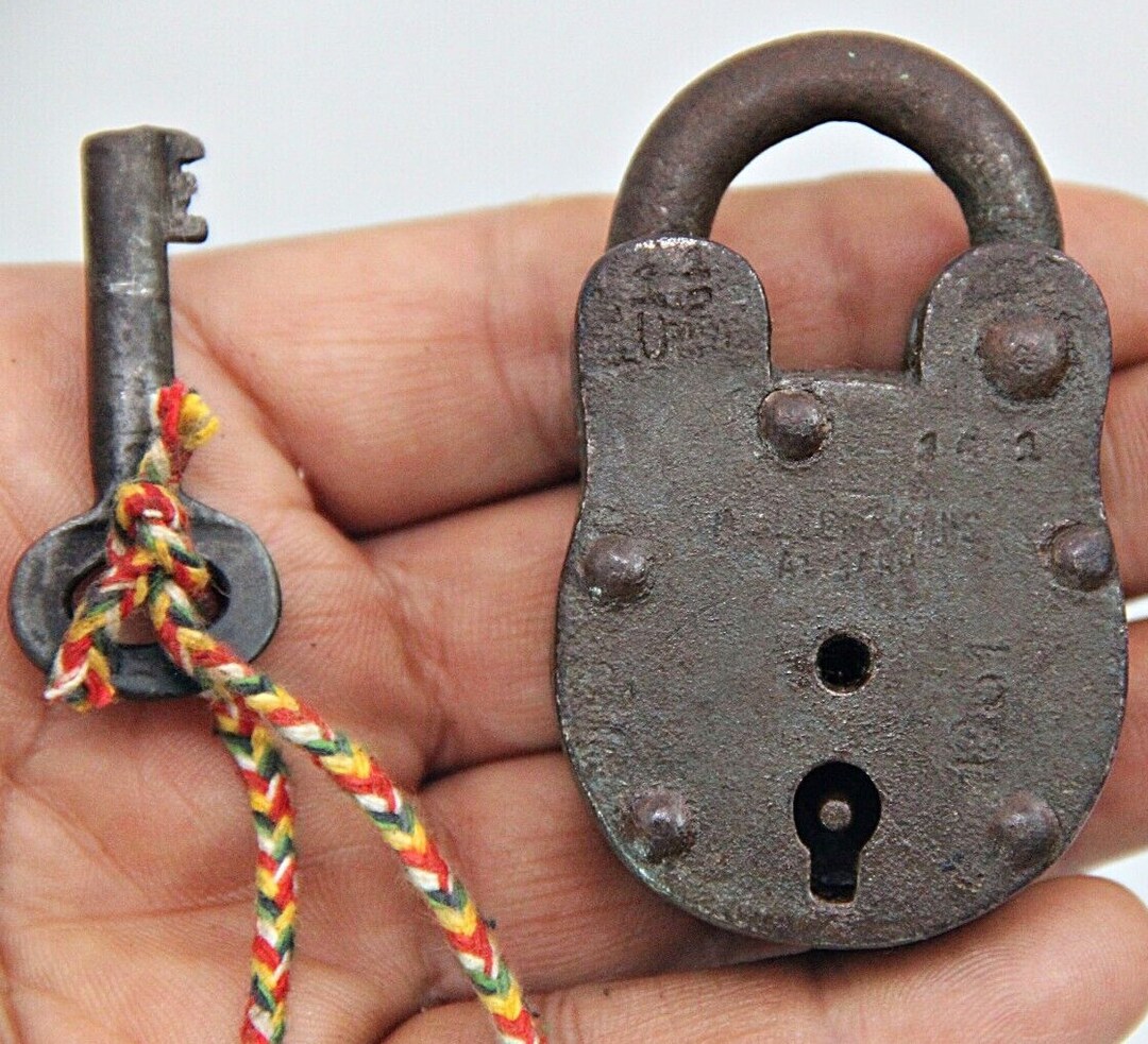 Vintage Old Solid Iron Lock & Key: A Captivating Antique Padlock ...