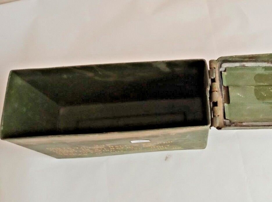 Authentic Army Ammo Box Military Bullet Container Solid Metal Carrying ...