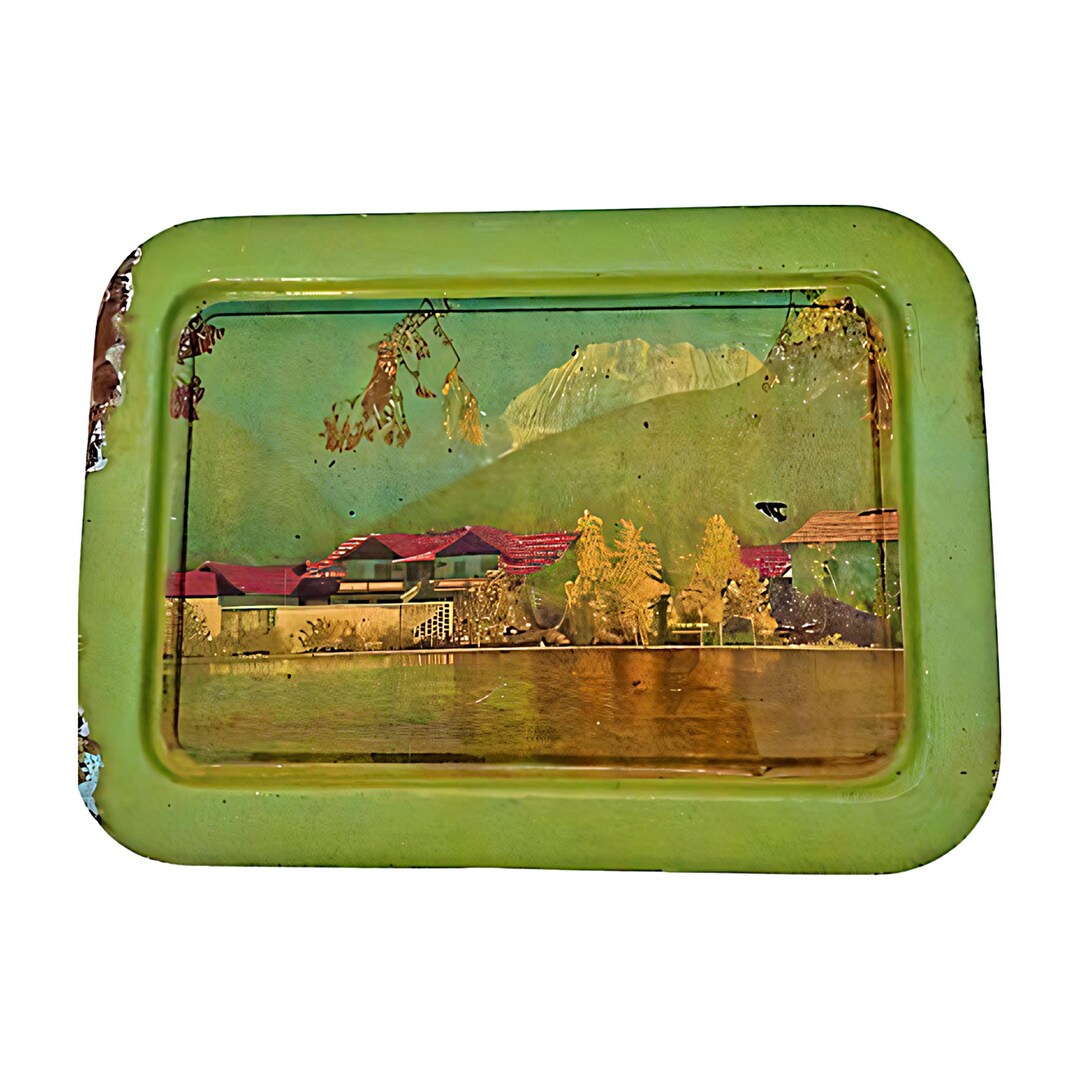 Vintage Litho Print Iron Tin Tray: Antique Indian Artwork Decor - Etsy