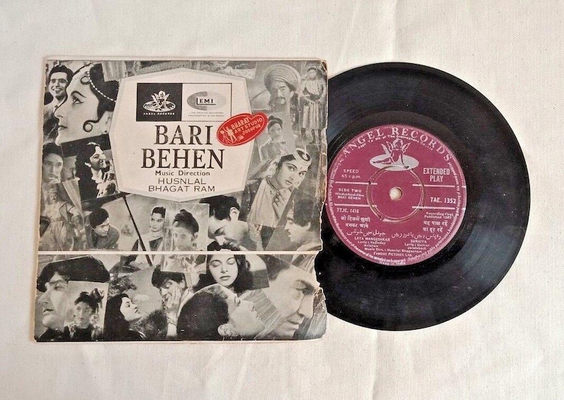 Rare Bollywood Vinyl Record: Vintage Movie Songs, Angel Recordings 45 ...