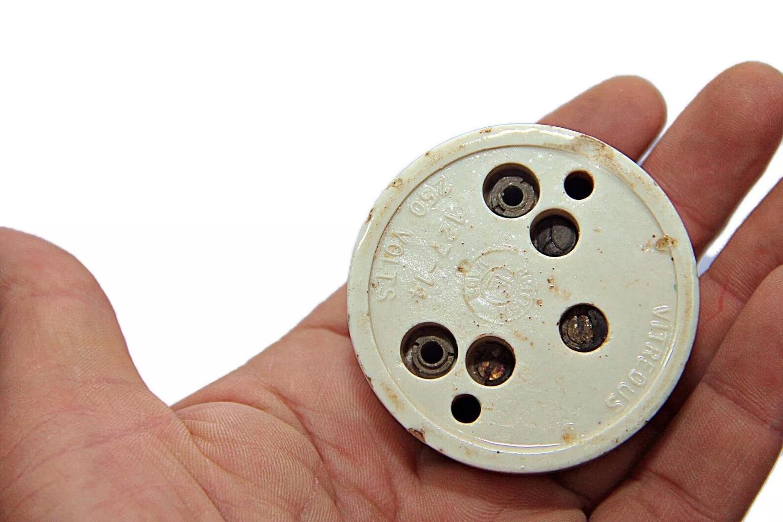 Antique Brass and Ceramic Electric Switch Vitreous British Made ...