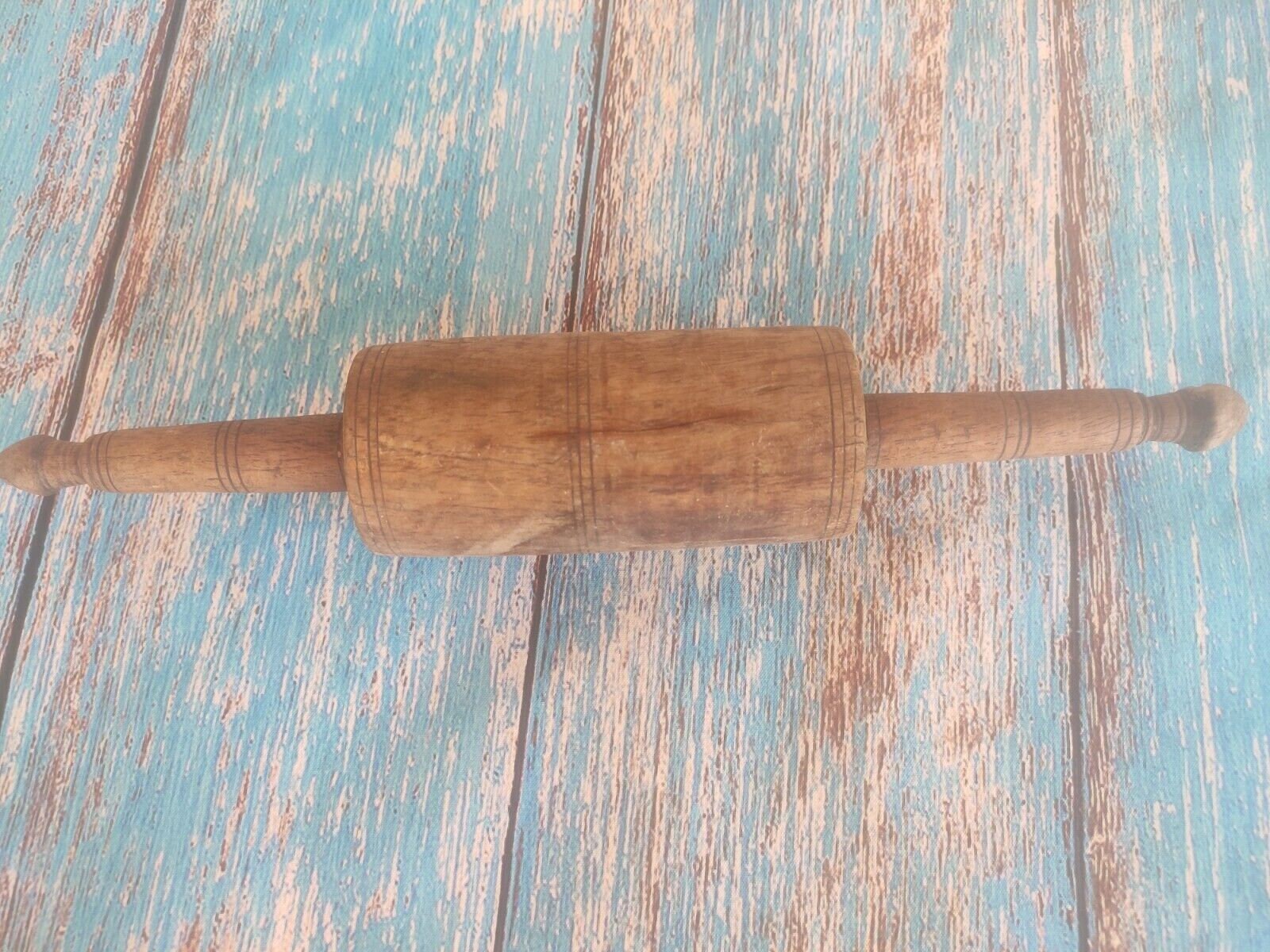Antique Wooden Chapati Rolling Pin Belan Velan Painted Indian Kitchen ...