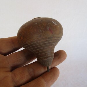 Vintage Lacquer Painted Wooden Lattu Toy – Traditional Indian Spinning ...