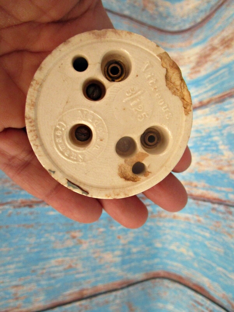 Antique Brass and Ceramic Electric Switch Vitreous Germany, Vintage ...