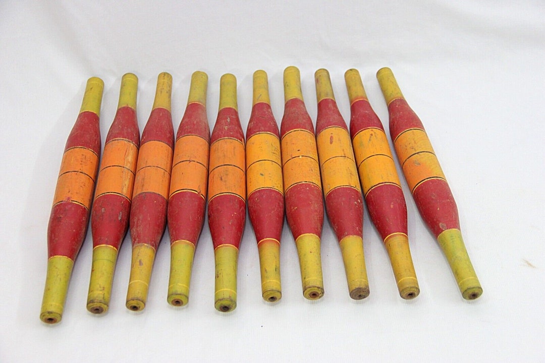 10 Pcs Old Primitive Handmade Lacquer Painted Colorful Chapati Rolling ...