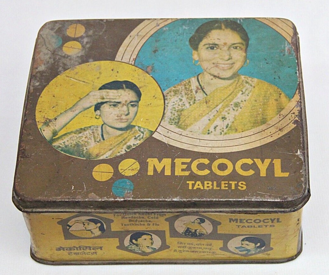 Vintage Mecocyl Tablets Tin Box, Rare Old Collectible Tin for Headache ...
