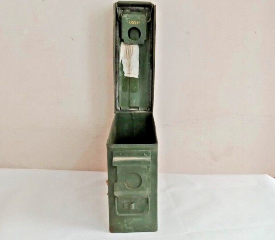 Authentic Army Ammo Box Military Bullet Container Solid Metal Carrying ...