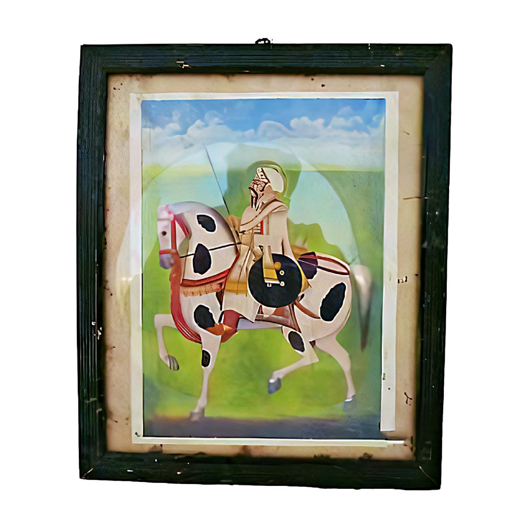 Rare Old Vintage King Rao Maldeo Rathore Litho Print– Wooden Framed ...